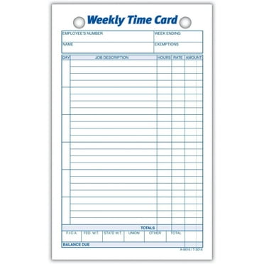 Adams Time Sheets, 2 Pads/Pack, 100 Sheets per Pad, Weekly Tracking of ...