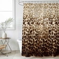Brown Leopard Shower Curtain Set - Small 36" x 72" Washable Bathtub ...