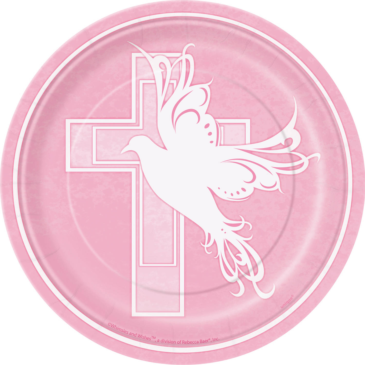 7" Pink Dove Cross Religious Paper Dessert Plates, 8ct - Walmart.com
