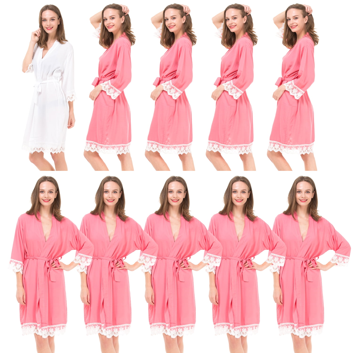 Mr & Mrs Right Bridesmaid Robes For Woman ,Soft Cotton ,10 sets of 1 ...
