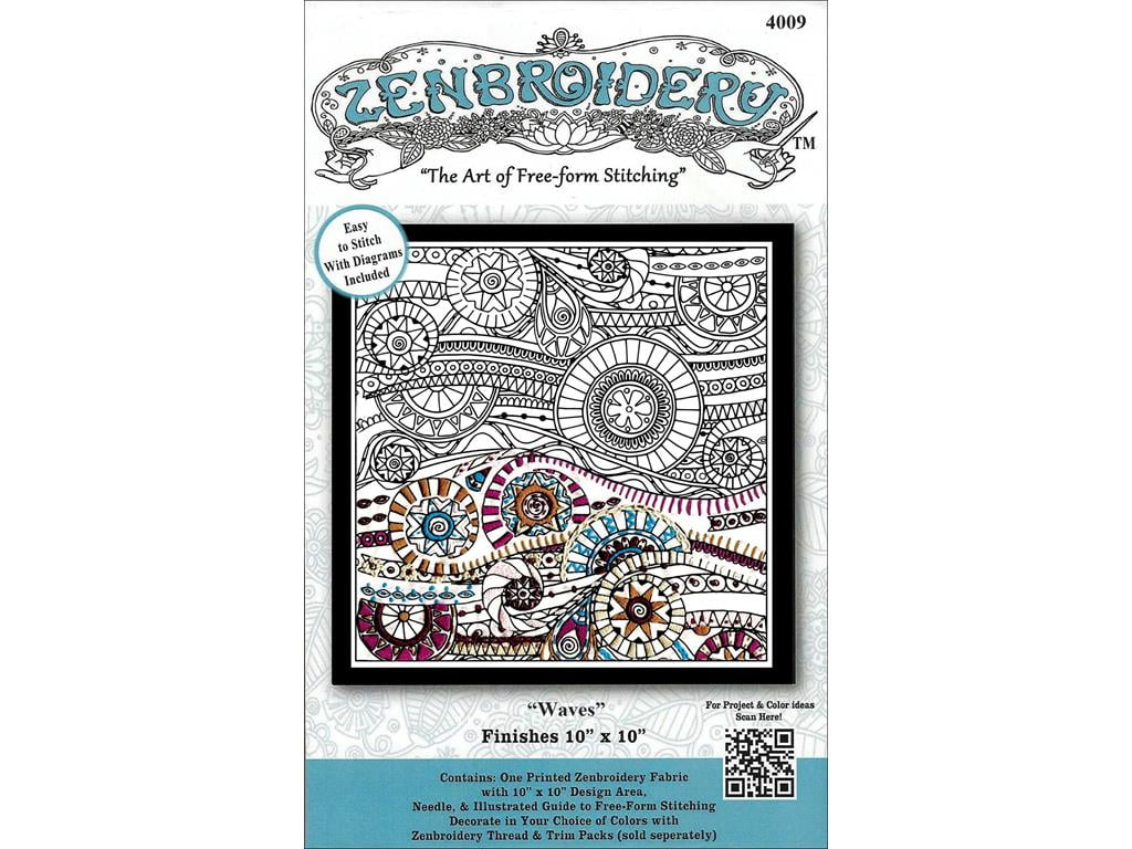 Design Works Zenbroidery Fabric 10x10 Waves - Walmart.com