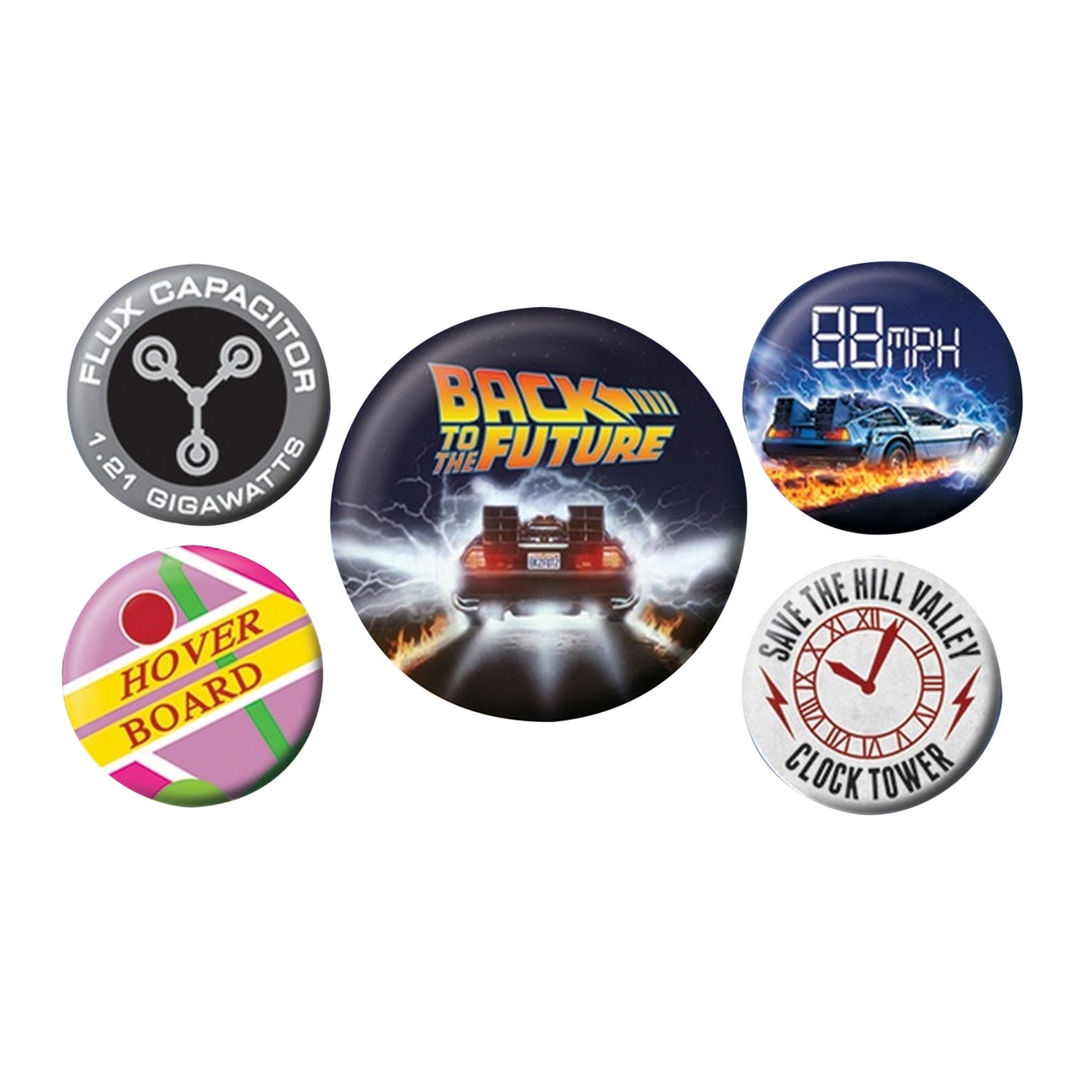 Click here for Back To The Future Delorean Badge Set (Pack Of 5)... prices