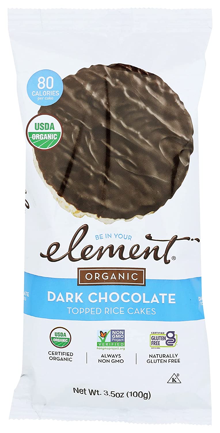 Element Organic Dipped Rice Cakes Dark Chocolate 3.5 oz Pack of 3 ...