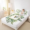 Catabedysis Rustic Plant Leaf Bed Sheets,Botanical Monogrammed V Design ...