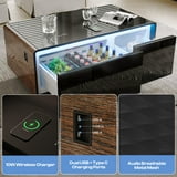 Smart Coffee Table, Living Room Table with Built in Fridge,15W Wireless ...