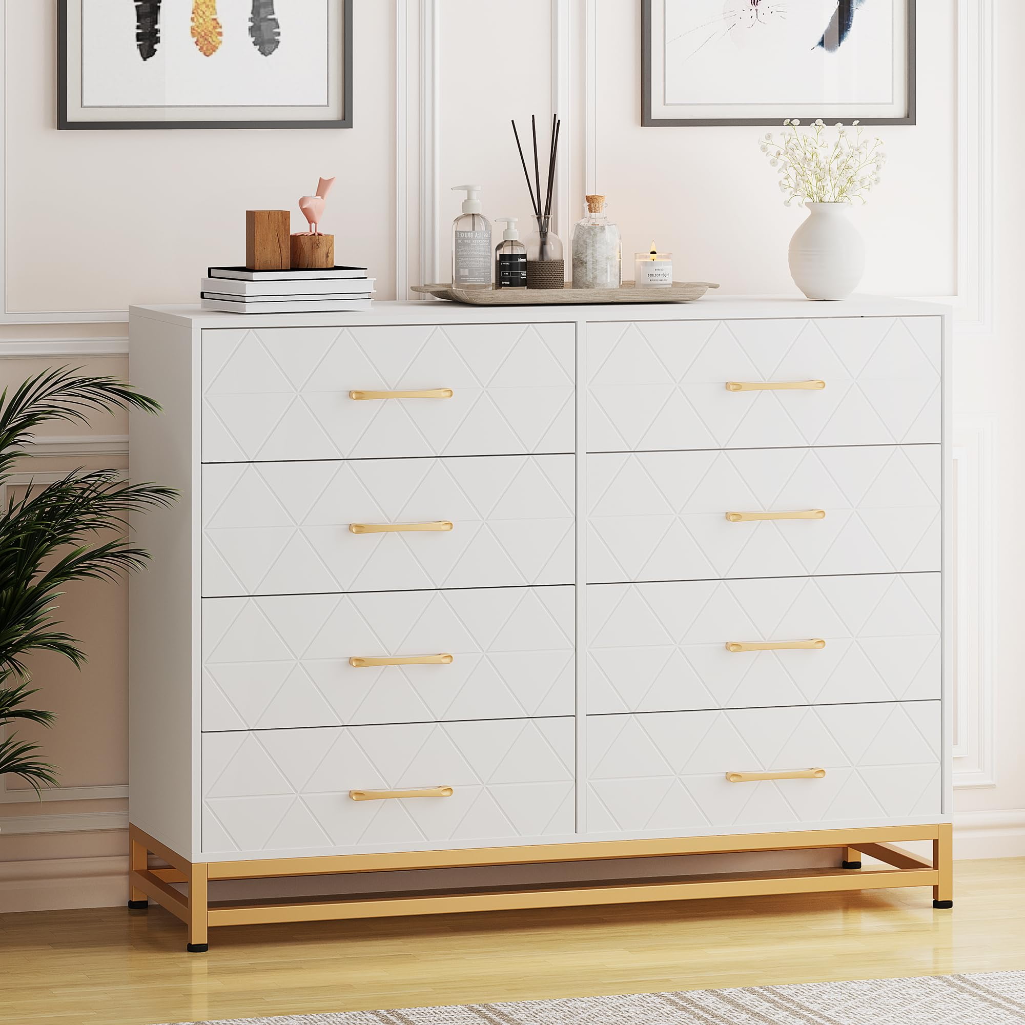 Click here for Ktenme 2024 New 8 Drawers Dresser For Bedroom  Wid... prices