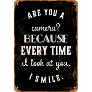 Smile You'Re On Camera Sign, Camera Sign, 10x7 Aluminum - Walmart.com