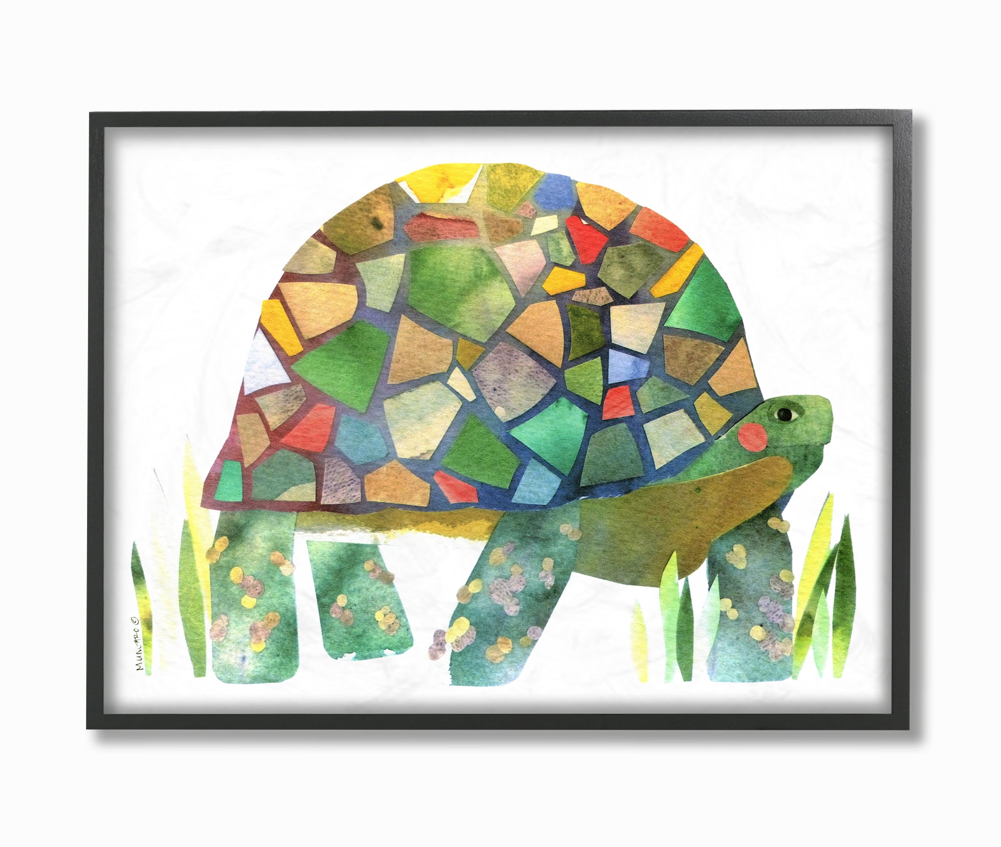 The Stupell Home Decor Collection Watercolor Cutout Collage Turtle ...