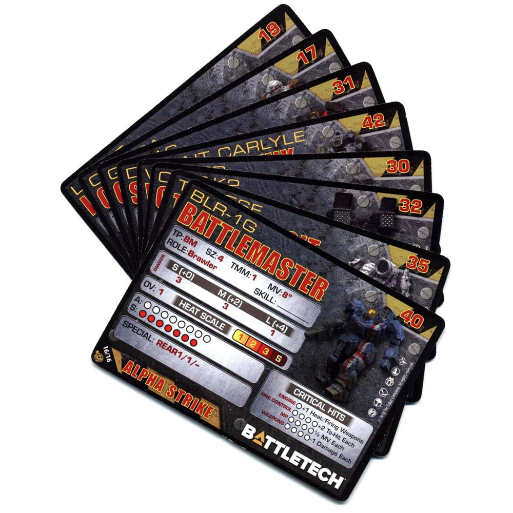 BattleTech Set of 8 Alpha Strike Cards - Walmart.com - Walmart.com