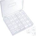 25 Grid Blue Clear Empty Bobbins Storage Box Plastic Bobbins Spool ...