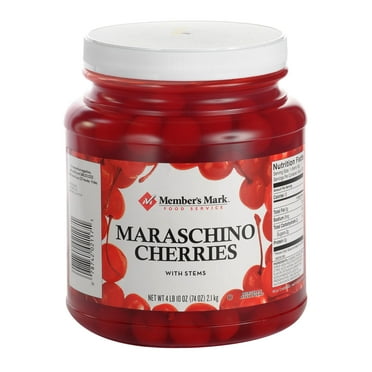 Commodity Cherries Large Maraschino Cherry with Stem, 1 Gallon, 4 Per ...