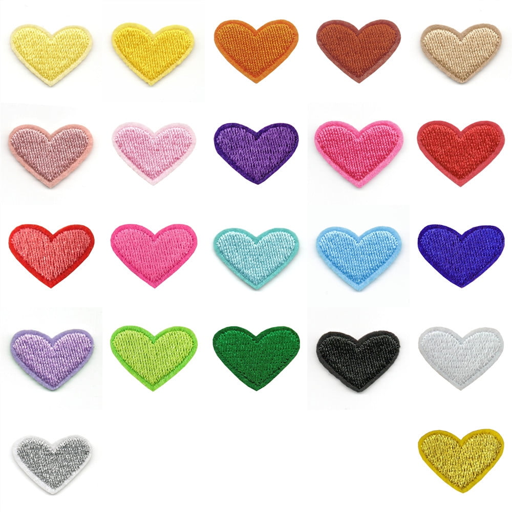 CHAO 22 Piezas Parche Termoadhesivo con Bordado de Amor 2,2x2 cm ...