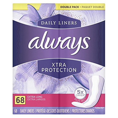 Always Xtra Protection Daily Feminine Panty Liners for Women, Extra ...