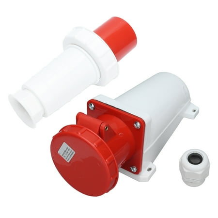 Waterproof Socket IP67 Industrial Aviation Plug Surface Mounted 4 Pin 3P+E 380V‑415V 63A ...