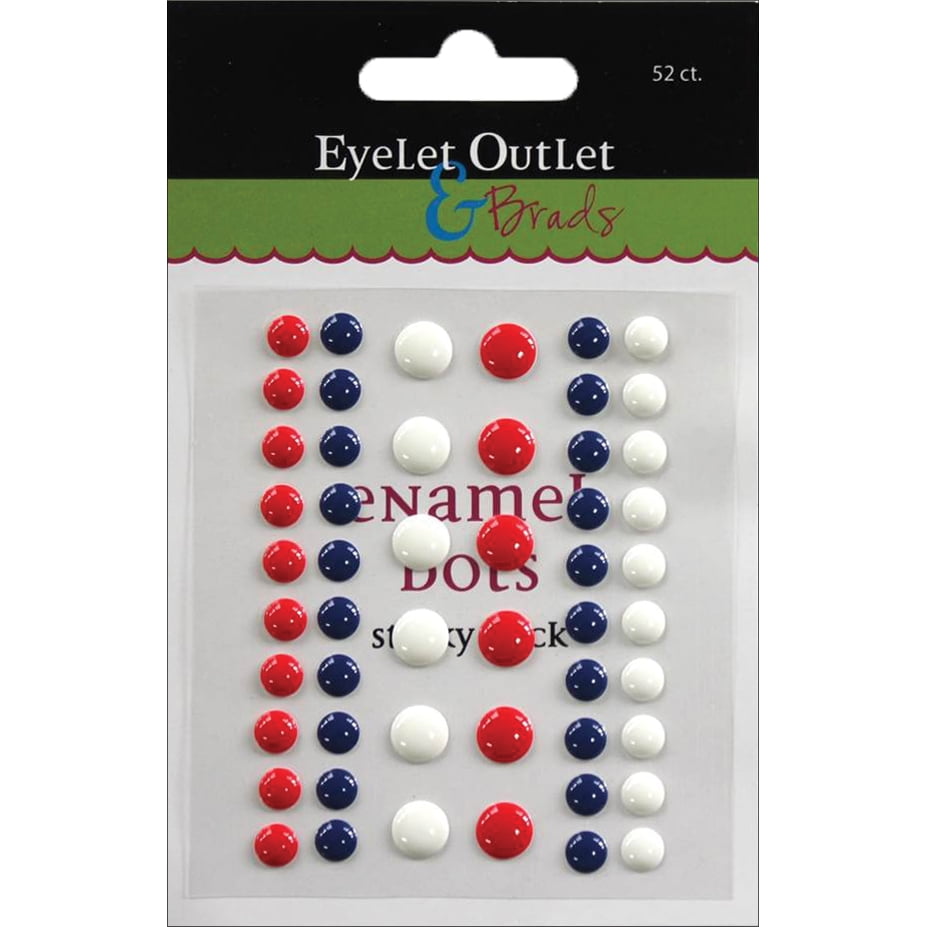 Eyelet Outlet Adhesive-Back Enamel Dots 52/Pkg-Red/White/Blue - Walmart.com