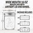 Wide Mouth Mason Jars 16 oz - (6 Pack) - Walmart.com
