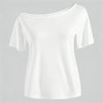 Angala Toddler Girls T Shirts Solid One Shoulder Short Sleeve Summer ...