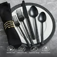 FU NENG 20 Pcs Black Hammered Silverware Set for 4, 18/10 Stainless ...