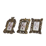 DecMode 4" x 6" Handmade Intricate Carved Brass Scroll Photo Frame (3 ...