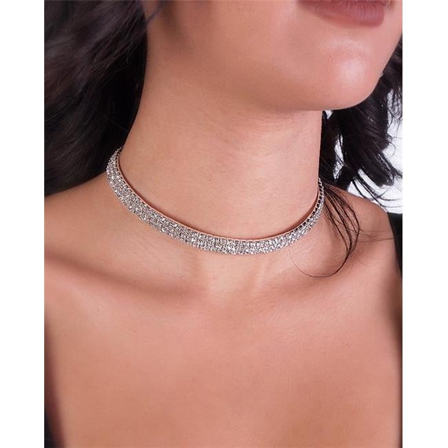 Western Fashion 8713-S 3 Row Stretchy Choker, Silver - Walmart.com
