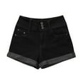 Jean Shorts For Women Clearance Classic Stretchy Ladies Denim Shorts Well Shaped Wrinkle