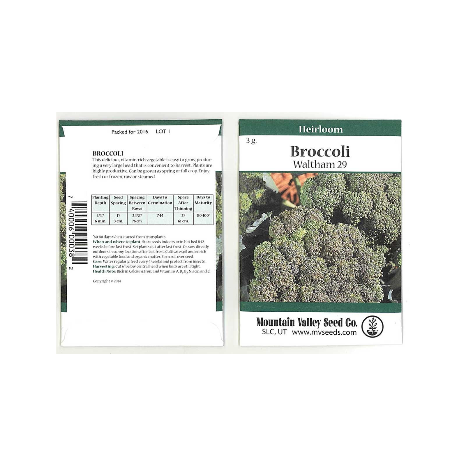 Broccoli Seeds - Waltham 29 - 3 Gram Packet - Non-GMO, Heirloom ...