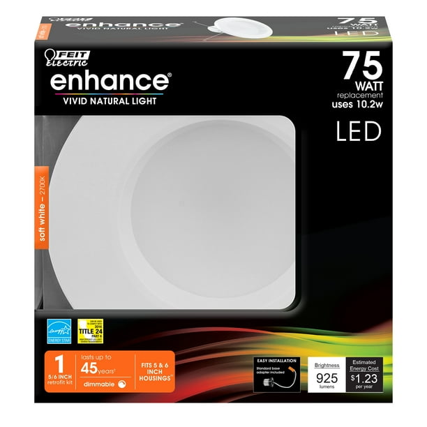 Feit Electric Enhance 5-6 in. Trim LED 10.2W (75W Eq.) 925 Lumens 2700K ...