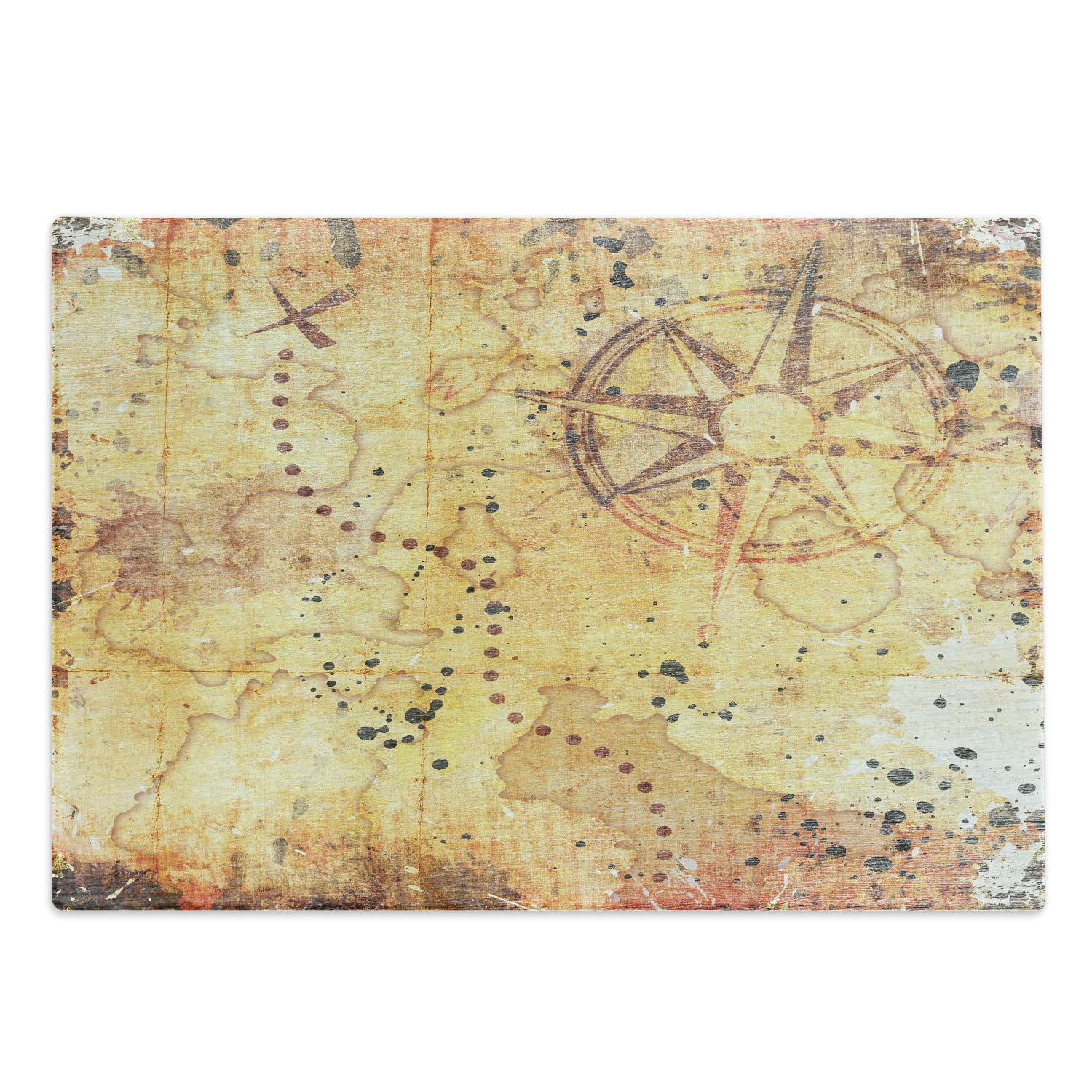 Island Map Cutting Board, Antique Treasure Map Grunge Rusty Style ...