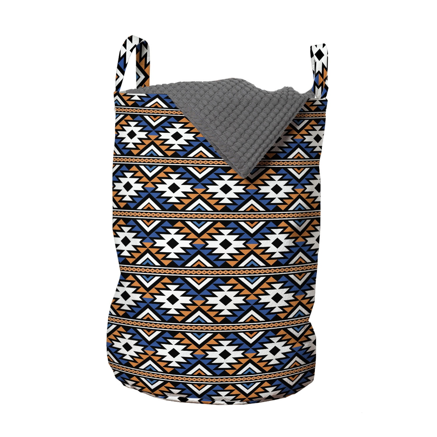 Boho Laundry Bag, Borders Seamless Geometrical Pattern in Boho Art ...