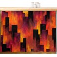 Abstract Vertical Blocks Small Cabinet Curtains 11"W x 13"L, Orange ...