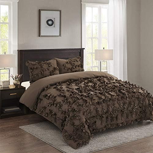 3 Piece Comforter Set -Microfiber One Hundred Butterfly Flower Applique ...