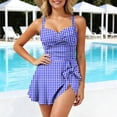 Erwazi One Piece Swimsuits for Women Adjustable Strap Plaid Padded ...