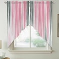 Abstract Grey Swag Curtain Valance for Window 2 Panels Pink Mottled ...