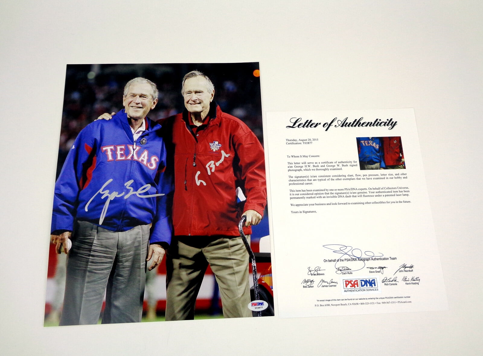 President George W Bush & George HW Bush Dual Signed Autograph Photo ...