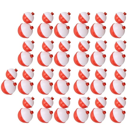 Ball Shaped Fishing Float, Fishing Bobber White Red Decorative 50PCS ...