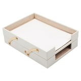 Leather Double Document Tray - Pen Holder - Note Paper Holder -3 ...