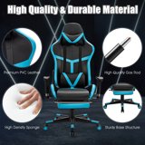 Gymax Massage Gaming Chair Reclining Racing Chair High Back w/Lumbar ...