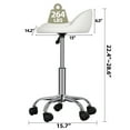 HomGarden White Swivel Rolling Stool with Wheels, Adjustable Height ...