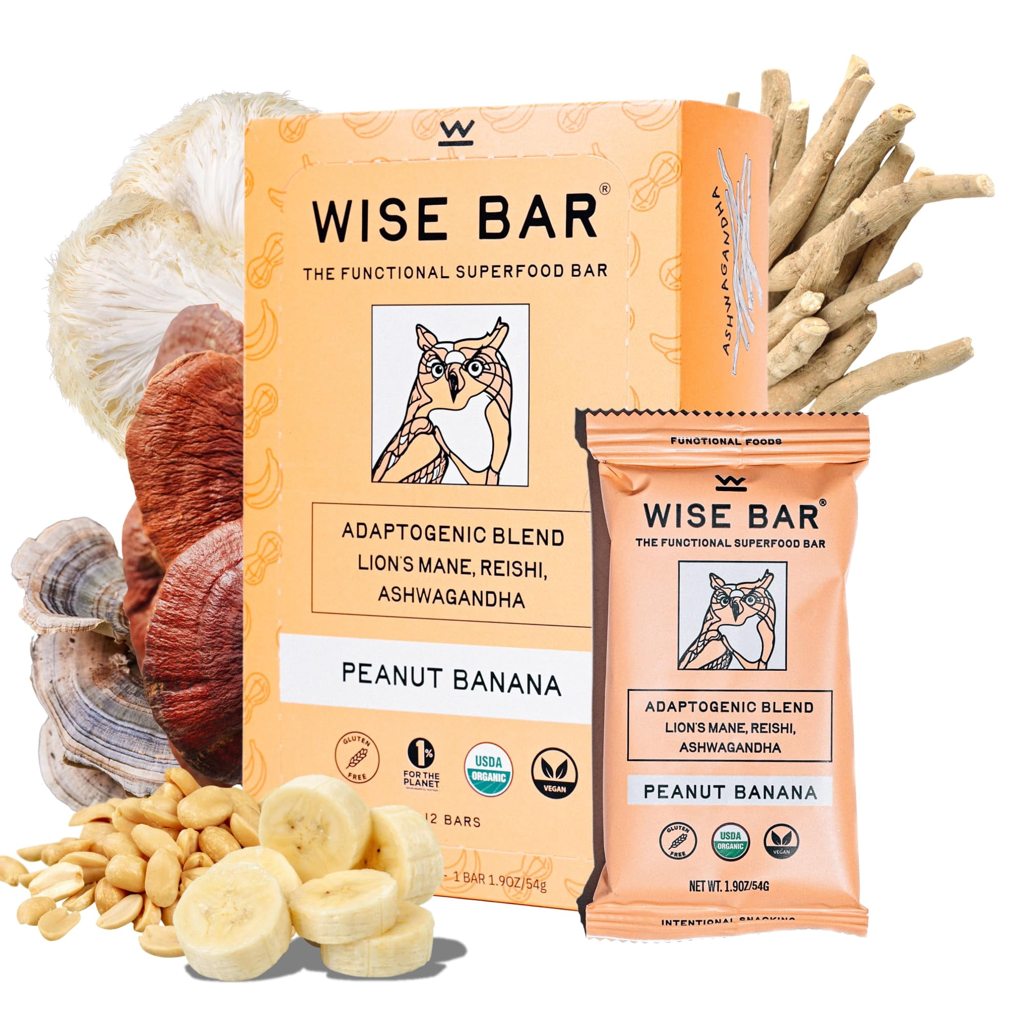 Nutrition Bars Wise Bar, adaptógeno y hongos reishi, 12 veces | Bodega ...