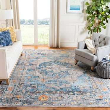 SAFAVIEH Noble Winchester Floral Bordered Area Rug, Brown/Cream, 5'1" x ...