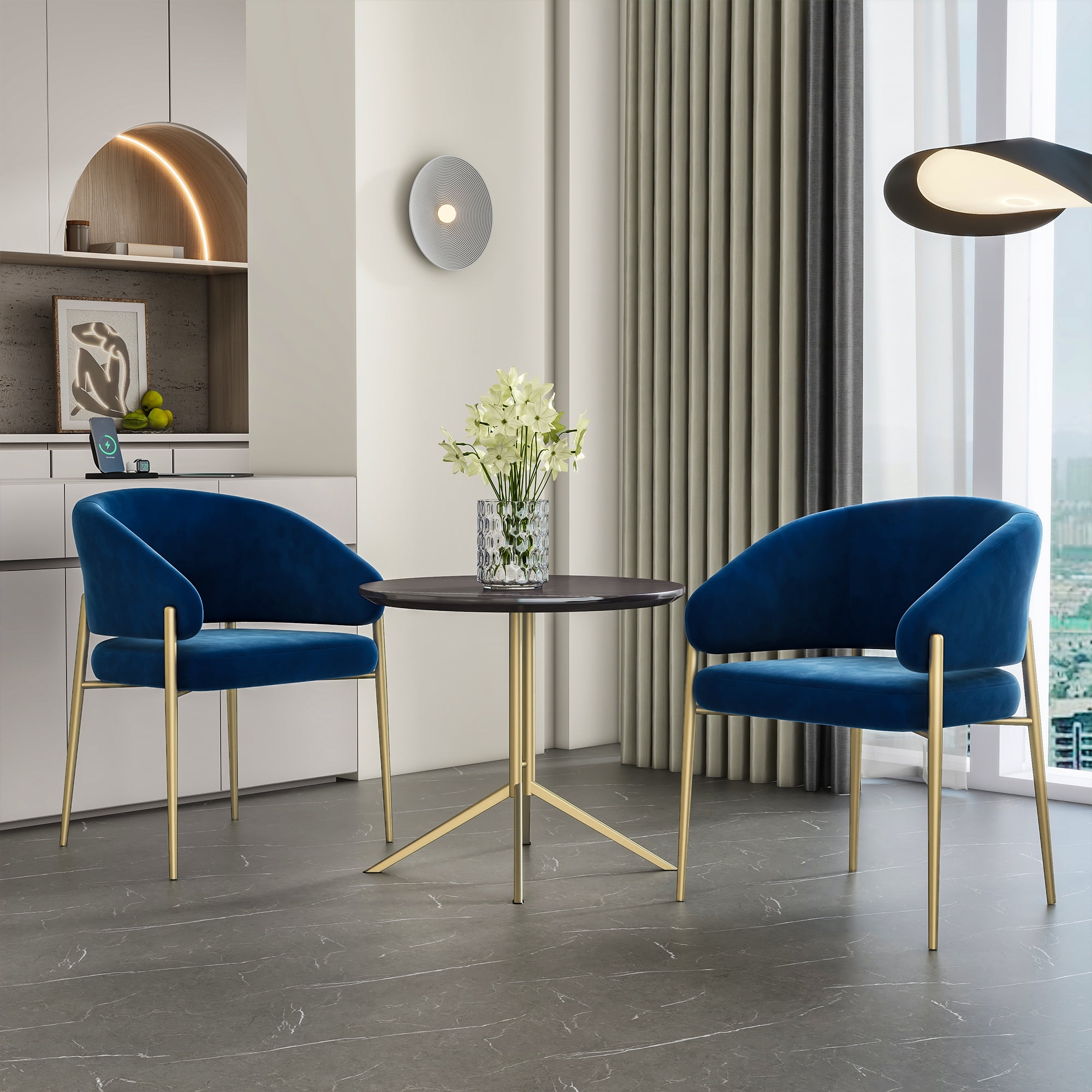 Click here for Noble House Modern Dining Chairs Of 2 Pcs Fabric U... prices