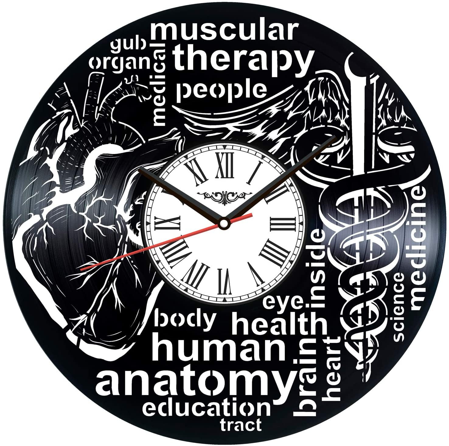 Anatomy Vinyl Record Wall Clock Retro style Wall clock Silent Home ...