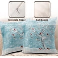 Blue Winter Pillow Covers Christmas Cardinals Tree Snowflake Throw ...