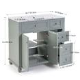 Fehomix 36-inch Bathroom Vanity with Ceramic Sink, Blue-gray ...