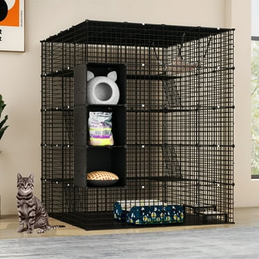 Dextrus Outdoor Play Large 5-Tier Metal Cat Cage, DIY Catio with Cube ...