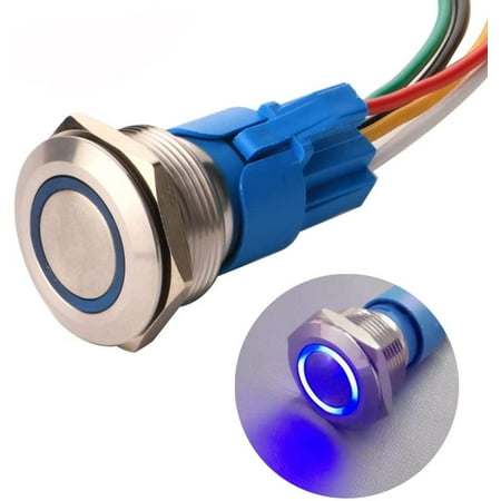 ARTGEAR 0.87 Inch/22mm Stainless Steel Momentary Push button 12V-24V ...