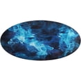 Blue Fire Flames Soft Non-Slip Area Rugs Round Coral Velvet Floor Mat ...