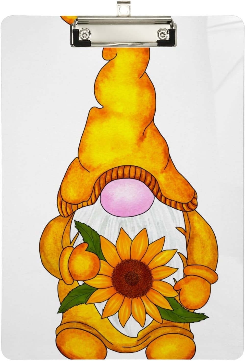 FMSHPON Thanksgiving Golden Gnome Sunflower Clipboard Hardboard Wood ...