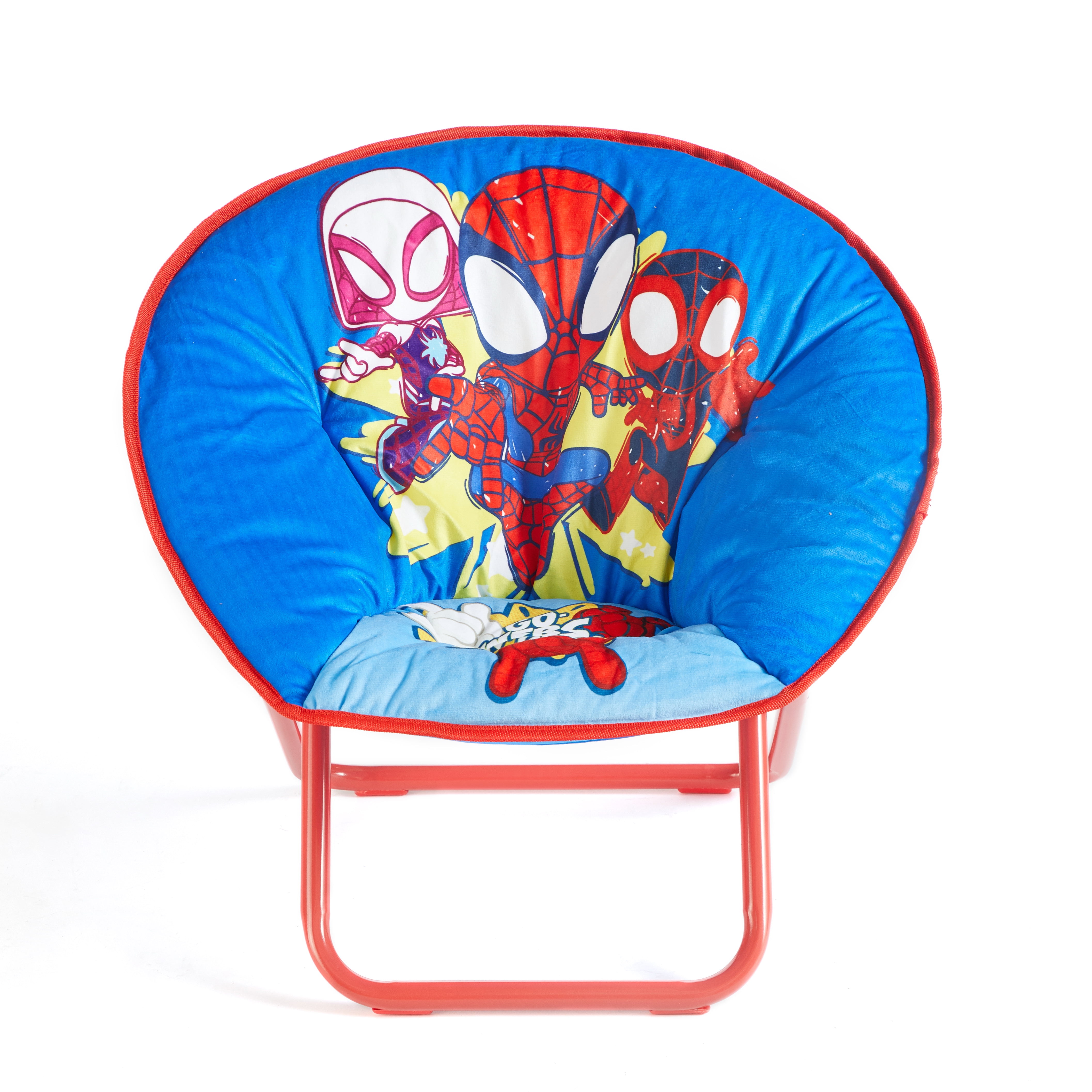 Marvel's Spidey & Friends Blue Polyester Plush 19in Saucer Chair ...