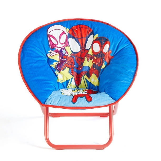 Marvel's Spidey & Friends Blue Polyester Plush 19in Saucer Chair ...
